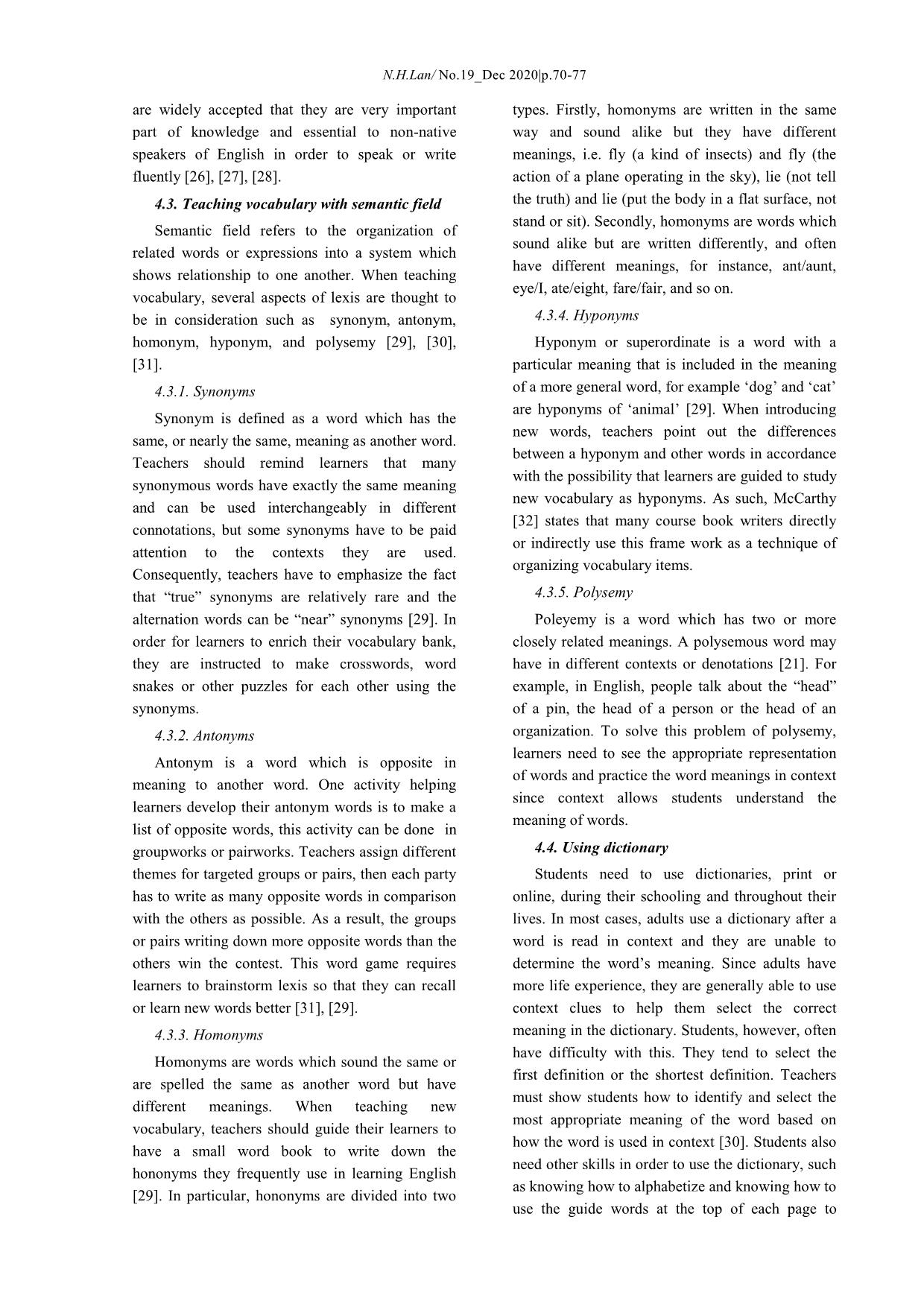 Strategies To Improve English Vocabulary Teaching A Literature Review